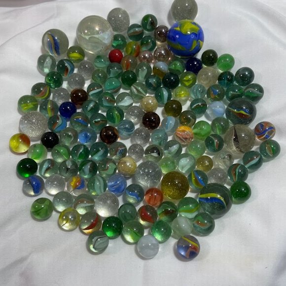 Other | 2 Pounds Assorted Marble Lot Cats Eye Clear Colored Glass Shooters Marble Lot | Poshmark
